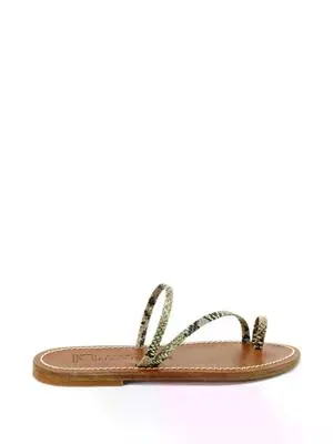 K.JACQUES Pampa Snake-print Flat Sandals - Neutrals