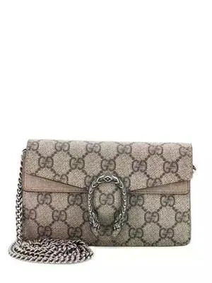 Gucci Dionysus Bag Gg Coated Canvas Super Mini Crossbody Bag - Brown
