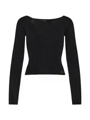 Gucci Soft Rib Wool-cashmere Top With Tag - Black