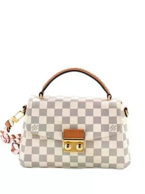 LOUIS VUITTON Croisette Handbag Damier With Braided Detail Shoulder Bag - White