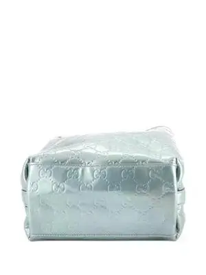 Gucci Emblem Gg Embossed Patent Small Bucket Bag