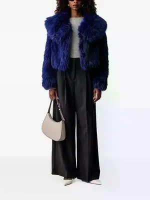 Patrizia Pepe Faux-fur Shawl-collar Jacket - Blue