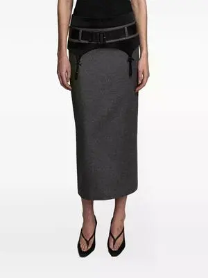 SEEN USERS Governess Garter-detail Skirt - Grey