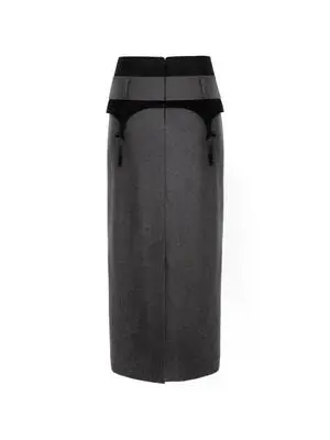 SEEN USERS Governess Garter-detail Skirt - Grey