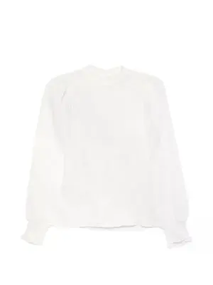 Antik Batik Angeli Ruffled-trim Smocked Top - White