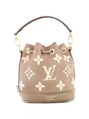 LOUIS VUITTON Noe Nm Handbag Bicolor Monogram Empreinte Leather Nano Bucket Bag - Neutrals