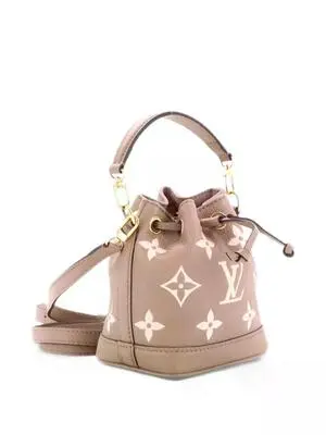 LOUIS VUITTON Noe Nm Handbag Bicolor Monogram Empreinte Leather Nano Bucket Bag - Neutrals