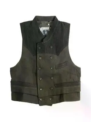 ZIGGY CHEN Double-breasted Panelled Gilet - Grey