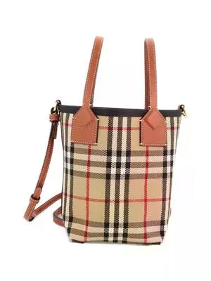 Burberry London Vintage Check Canvas Mini Bucket Bag - Brown