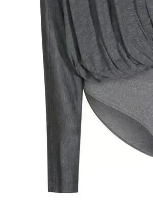 Co Collection Draped Long-sleeve Bodysuit