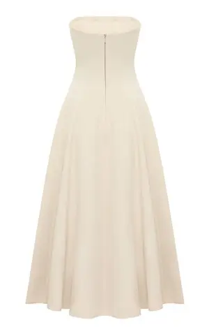 BALYKINA Corset Midi Dress With Pockets - Ivory