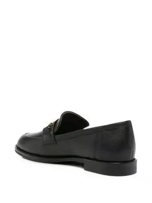 LINDA BAUMANN Hardware-detail Pebbled Leather Loafers