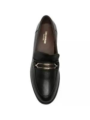 LINDA BAUMANN Hardware-detail Pebbled Leather Loafers
