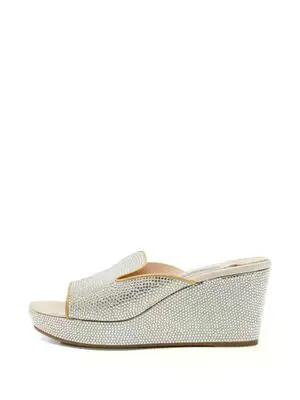 Prada Crystal-embellished Wedge Sandals - Silver