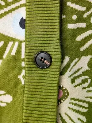 NEVER FULLY DRESSED Eye-intarsia Crystal-embellished Cardigan