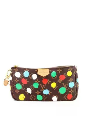LOUIS VUITTON Multi Pochette Accessoires Yayoi Kusama Painted Dots Monogram Canvas Crossbody Bag - Brown