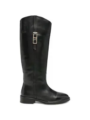 SERGIO MORETTI FIRENZE Buckle-detail Knee-high Boots - Black