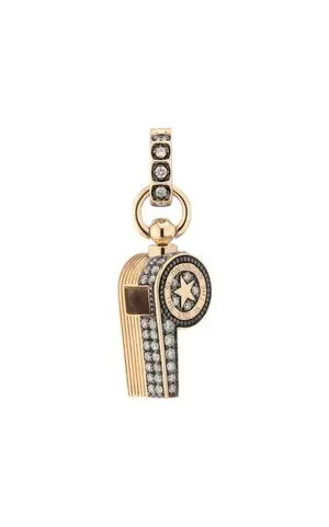 MINED AND FOUND 14k Yellow And Diamond Petite 'continuum' Whistle Pendant