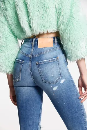 Dsquared2 Medium Crystal Peach Wash High Waist Twiggy Jeans