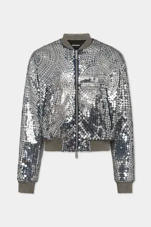 Dsquared2 Silver Supernova 80's Bomber Jacket
