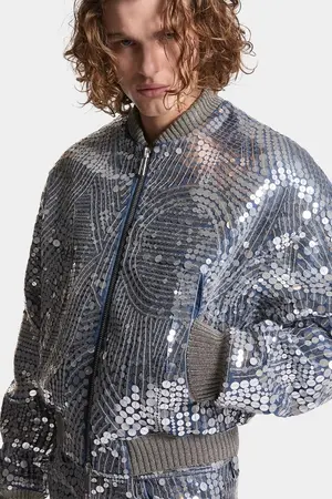 Dsquared2 Silver Supernova 80's Bomber Jacket