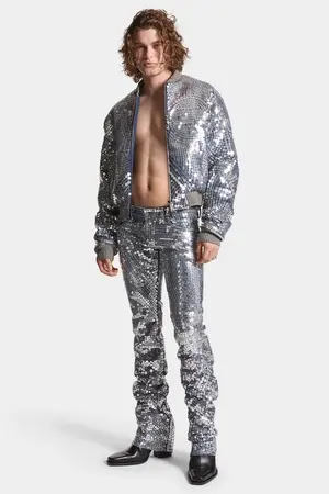 Dsquared2 Silver Supernova 80's Bomber Jacket