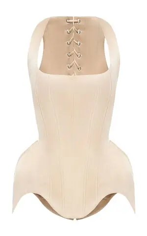 BALYKINA Soft Satin Corset With Lacing - Neutral