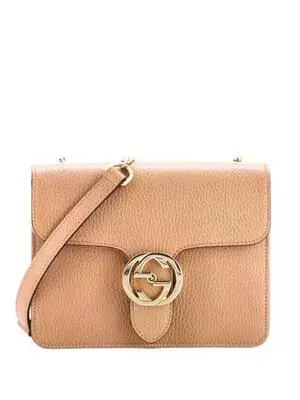 Gucci Interlocking Leather Small Shoulder Bag - Neutrals