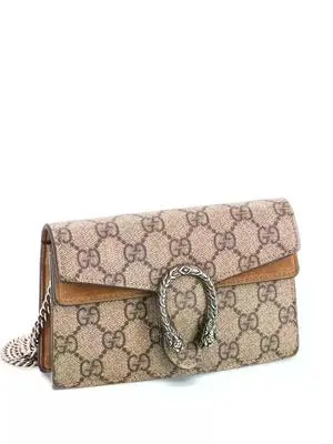 Gucci Dionysus Bag Gg Coated Canvas Super Mini Crossbody Bag - Brown