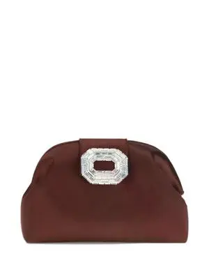 Amina Muaddi Camelia Crystal-embellished Clutch Bag - Red