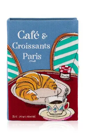 OLYMPIA LE-TAN Coffee & Croissants Book Clutch - Multi