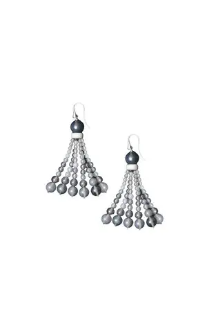 Le Sundial Venice Opera Grey Agate Earrings - Silver
