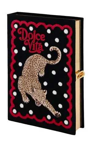 OLYMPIA LE-TAN X Juliette Longuet La Dolce Vita Book Clutch - Black