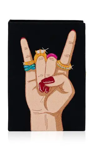 OLYMPIA LE-TAN Rock And Roll Book Clutch - Black