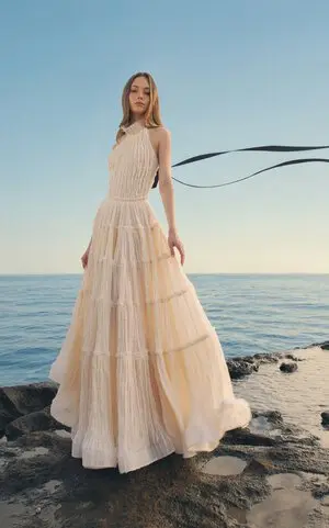 MONTSAND Tiered Halter Maxi Dress
