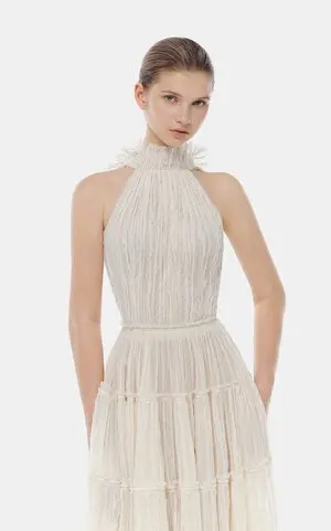 MONTSAND Tiered Halter Maxi Dress