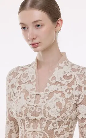 MONTSAND Brocade Long-sleeve Top