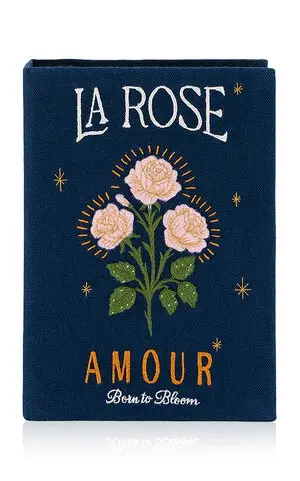 OLYMPIA LE-TAN La Rose Book Clutch - Navy