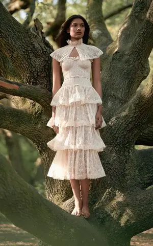 MONTSAND Tiered Cape Maxi Dress