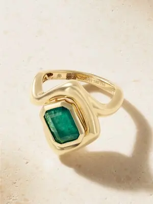 Shay Zar 18-karat Gold, Emerald And Diamond Pinky Ring - Green
