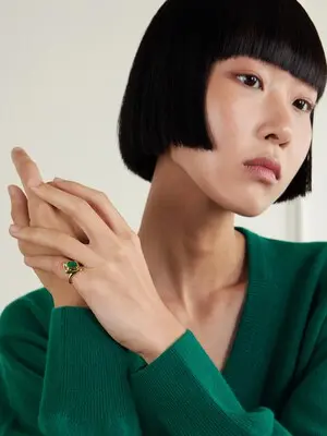 Shay Zar 18-karat Gold, Emerald And Diamond Pinky Ring