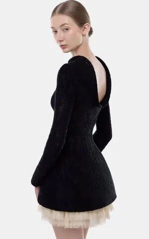 MONTSAND Open Scoop Wool-blend Mini Dress