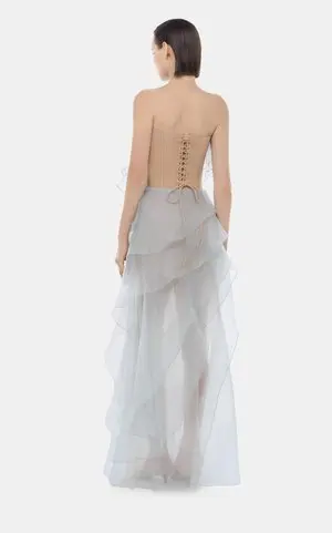 MONTSAND Tiered Strapless Maxi Dress