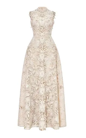 MONTSAND Flower Beaded Maxi Dress - Neutral