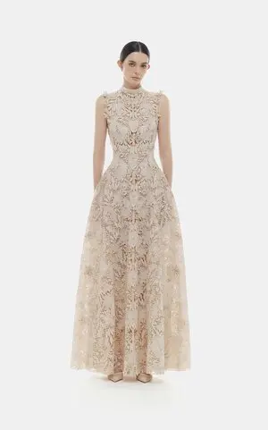 MONTSAND Flower Beaded Maxi Dress