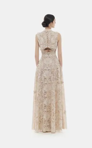 MONTSAND Flower Beaded Maxi Dress