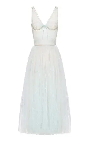 MONTSAND Draped Midi Dress - Blue
