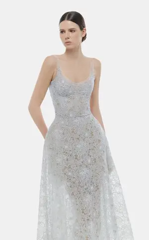 MONTSAND Flower Lace Midi Dress