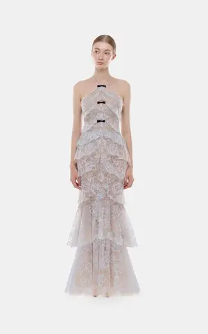 MONTSAND Tiered Lace Maxi Dress