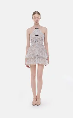 MONTSAND Bow Halter Mini Dress